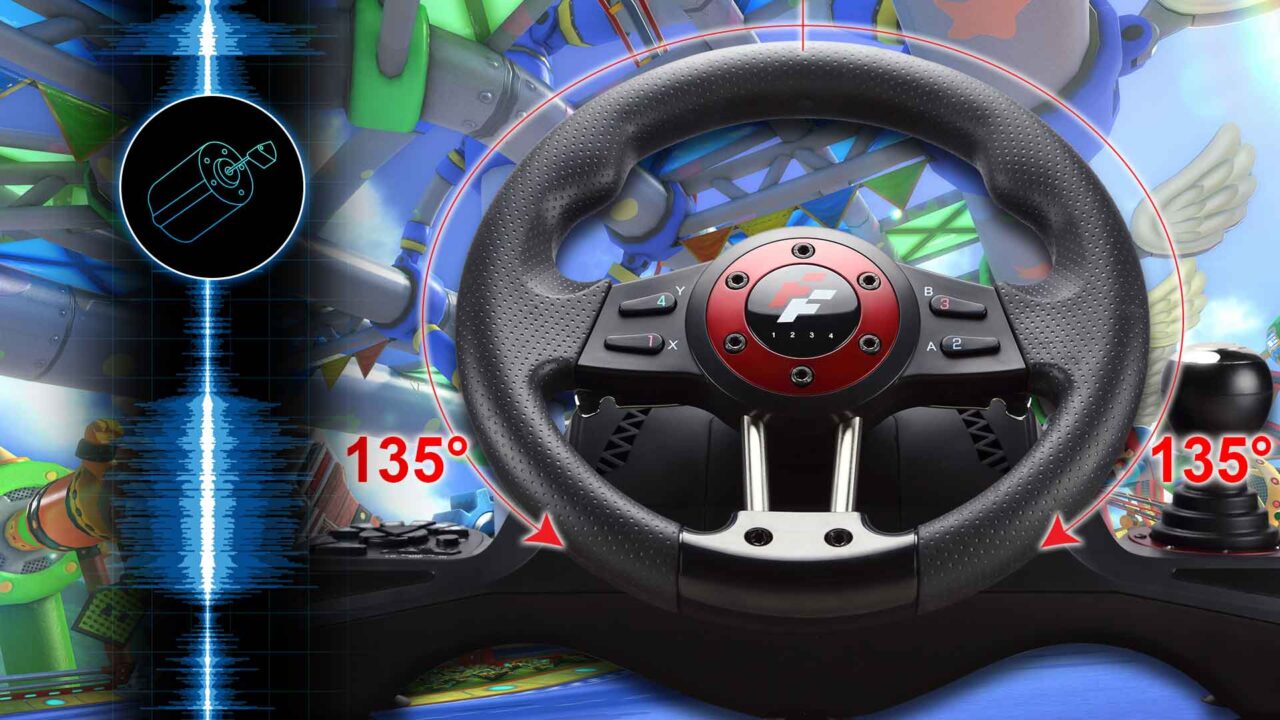 FORCE FLASHFIRE WH-2304V STEERING WHEEL FOR PS4, PS3, XBOX, SWITCH, PC ...